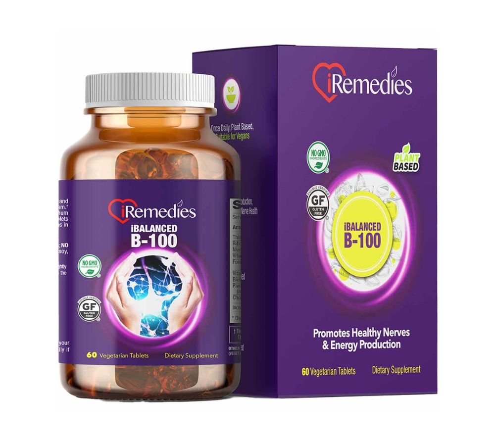 iRemedies iBalanced B-100 Plant Based B Complex 60 Vegetarian Tablets ...